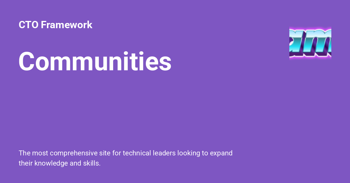 Communities - CTO Framework