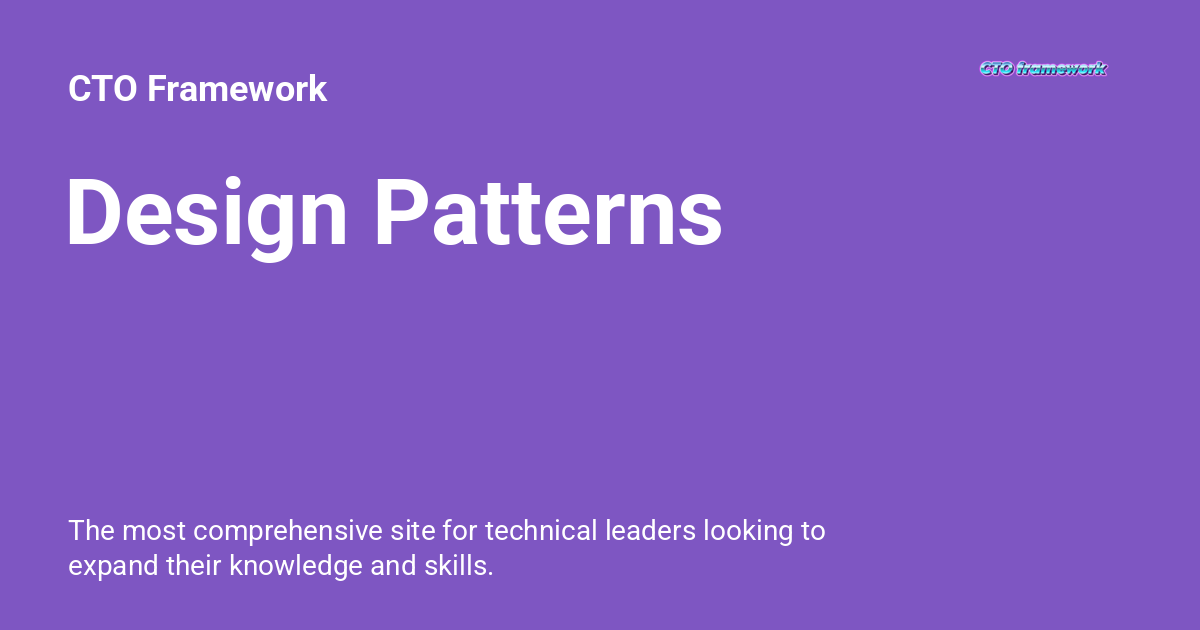 Design Patterns - CTO Framework